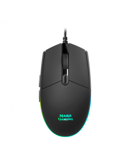 MOUSE MARS GAMING MMG OPTICO 3200DPI 6 BOTONES ILUMINACION RGB FLOW BLACK