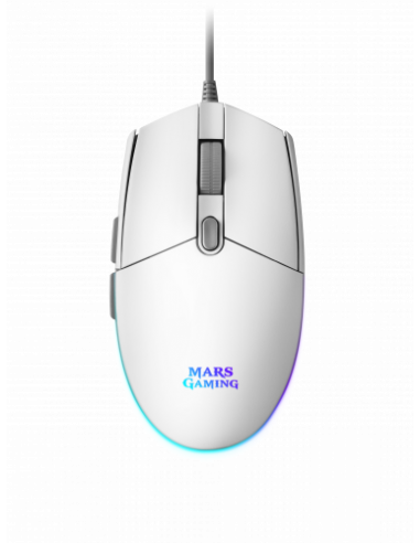 MOUSE MARS GAMING MMG OPTICO 3200DPI 6 BOTONES ILUMINACION RGB FLOW WHITE