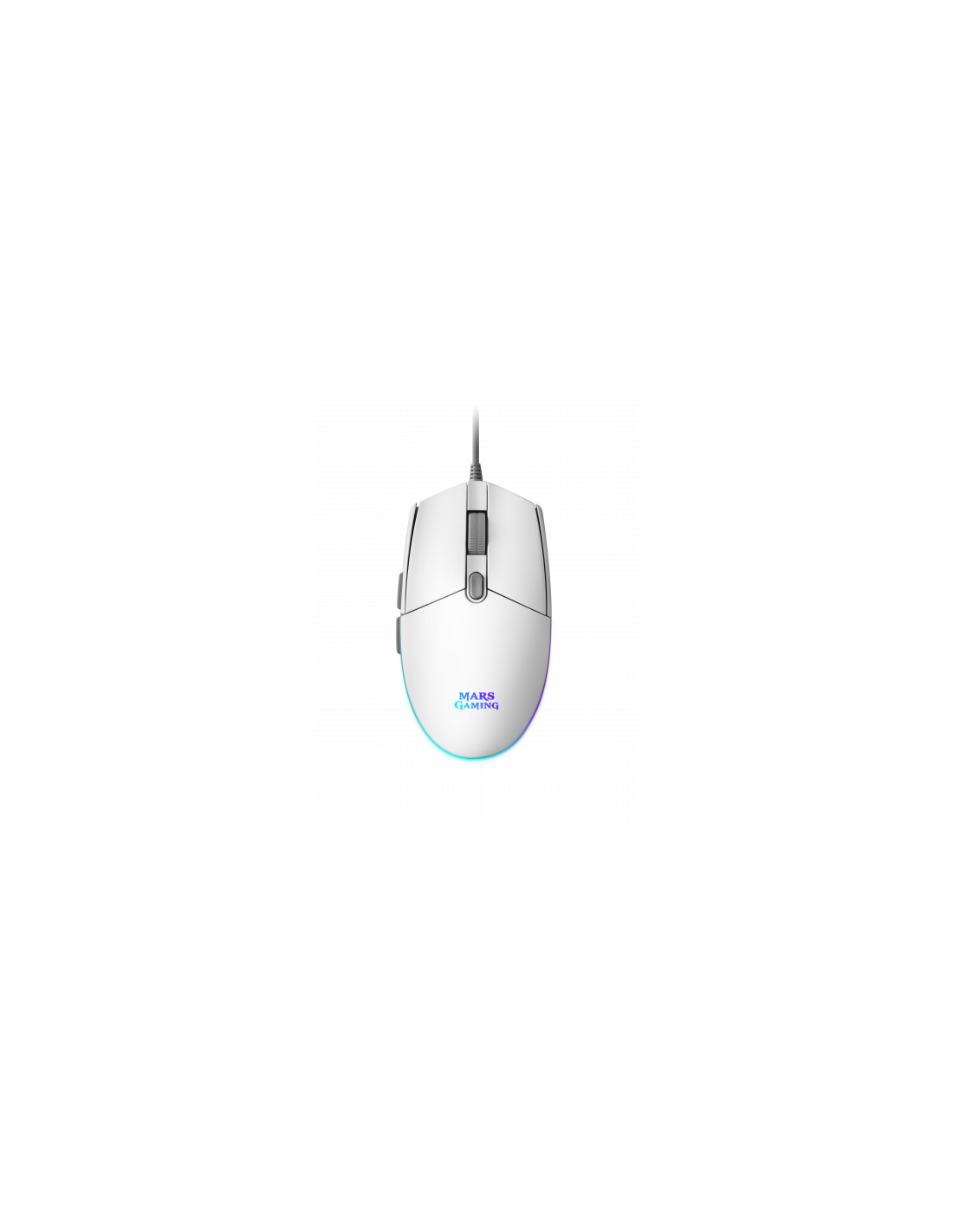 MOUSE MARS GAMING MMG OPTICO 3200DPI 6 BOTONES ILUMINACION RGB FLOW WHITE