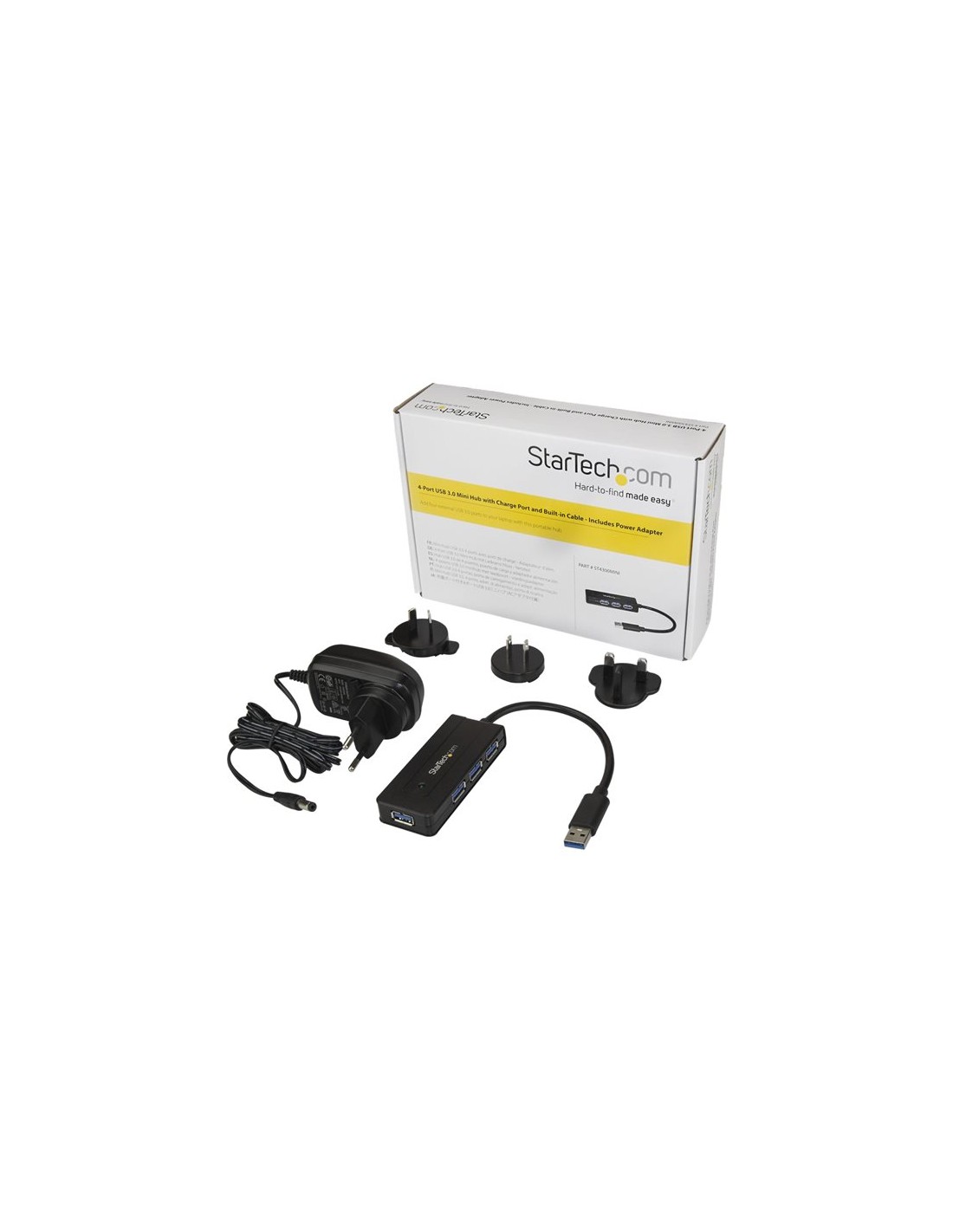 HUB STARTECH ST4300 MINI 4 PUERTOS USB 3.0 BLACK