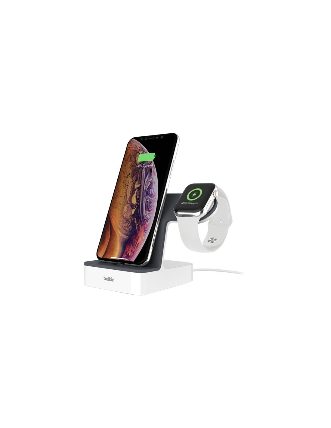 BASE DE CARGA BELKIN POWERHOUSE PARA APPLE IPHONE + APPLE WATCH WHITE
