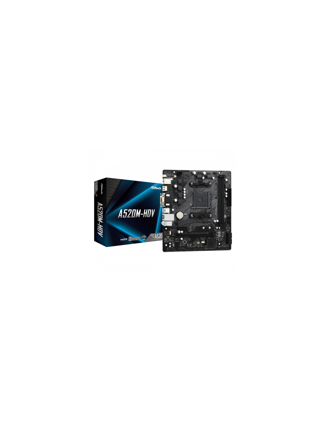 PLACA BASE ASROCK AMD A520M-HDV SOCKET AM4 MATX GRAFICA DDR4 SATA6 GLAN ...